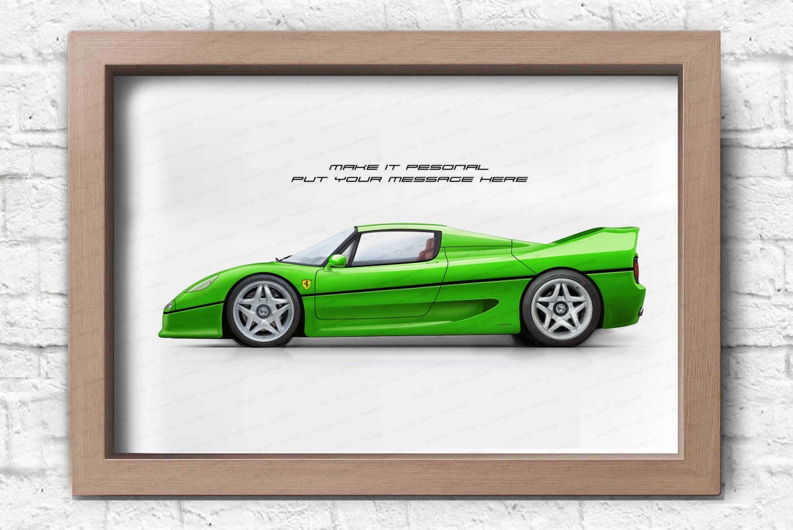 Ferrari F50 Personalise Poster for Car Lovers / Hand Made Art Work ...