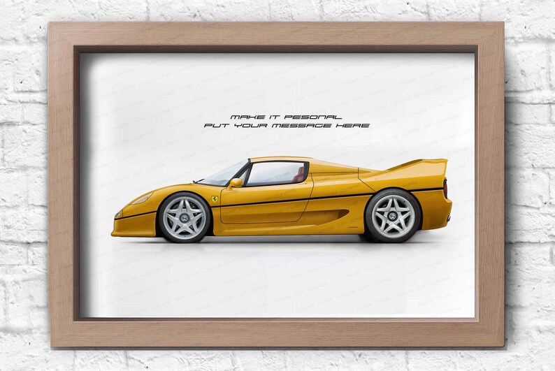 Ferrari F50 Personalise Poster for Car Lovers / Hand Made Art - Etsy
