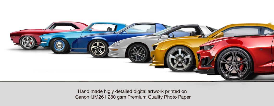 Chevrolet Camaro Generations Gift for Car Lovers Handmade Artwork Print ...