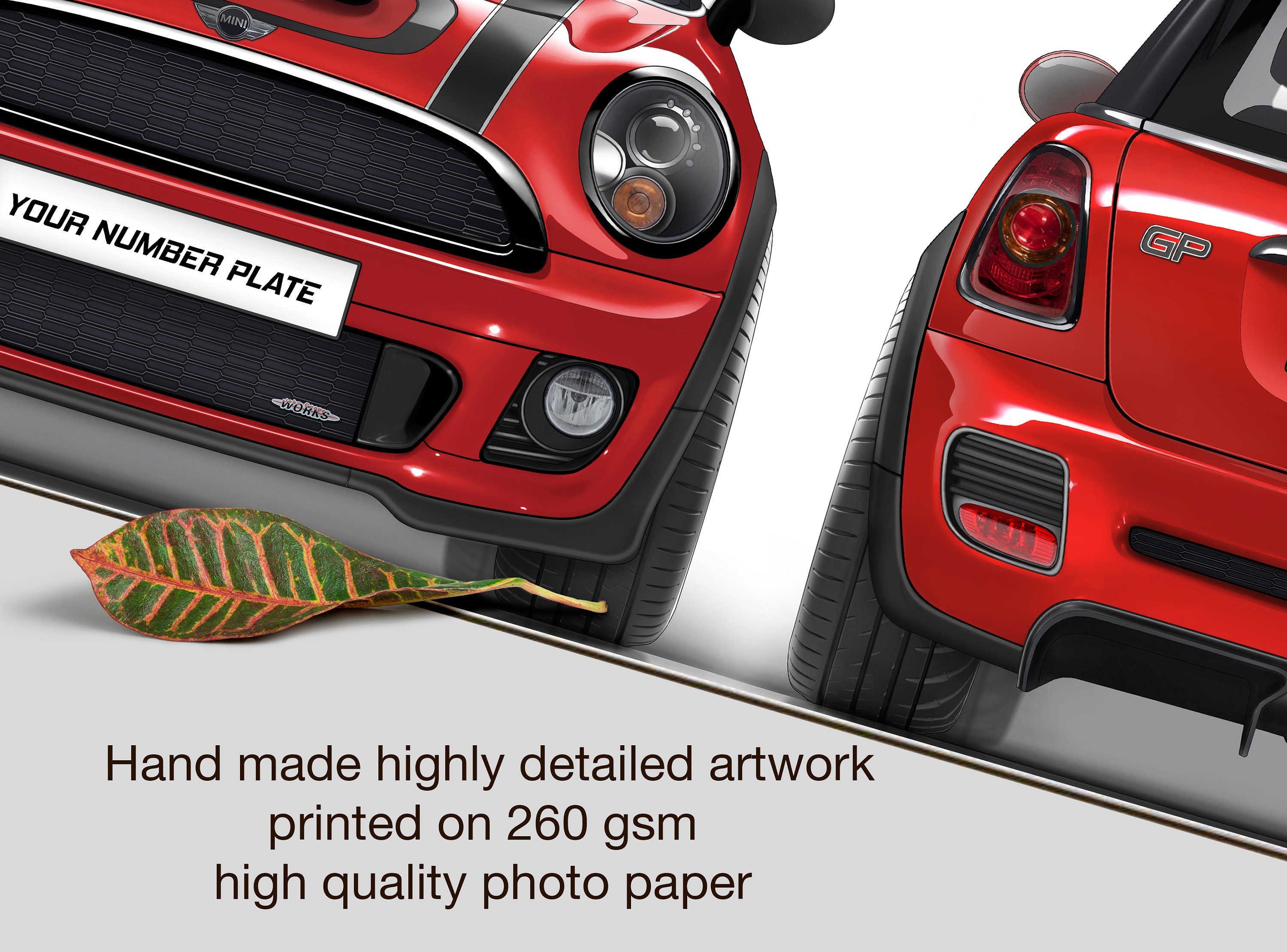 Personalised Mini Cooper (R56) JCW Print, Handmade Artwork Print on ...