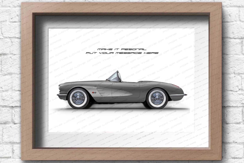 Chevrolet Corvette C1 Personalise Poster for Car Lovers / Hand Made Art ...