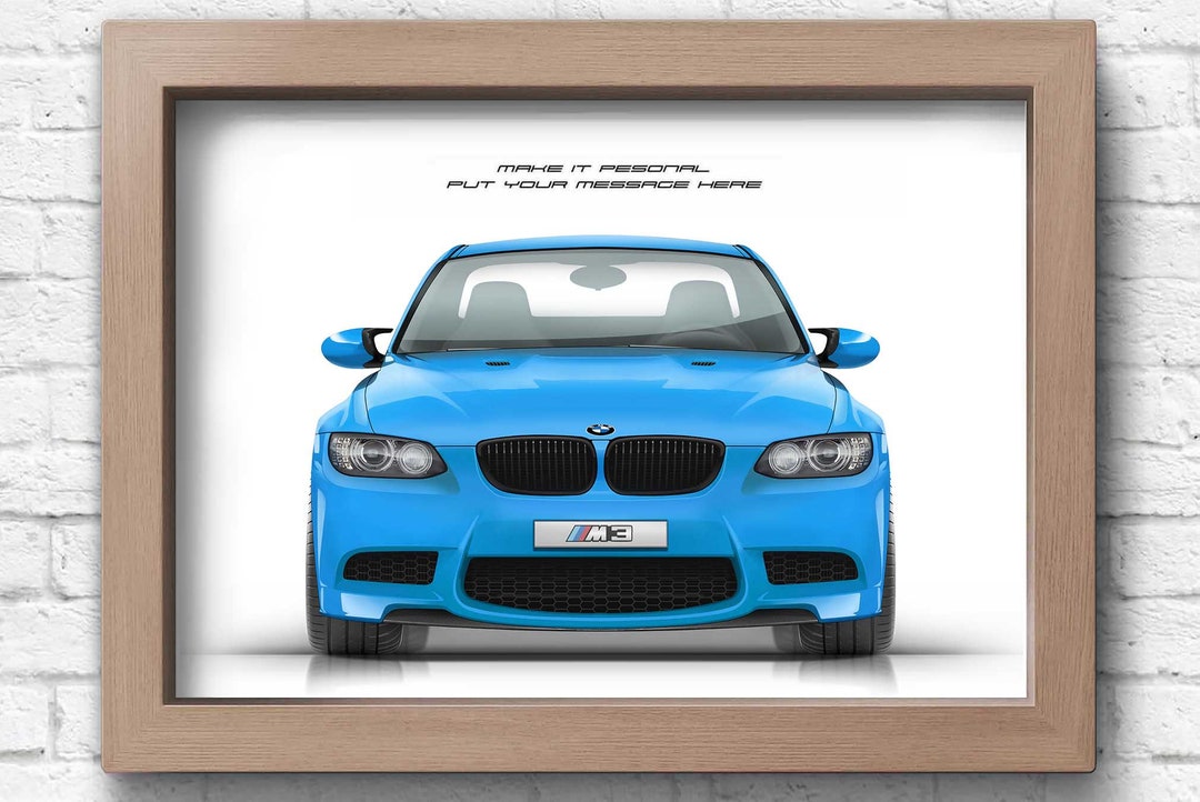 Personalised BMW M3 E 92 Print for Car Lovers/ Handmade Artwork Printed ...