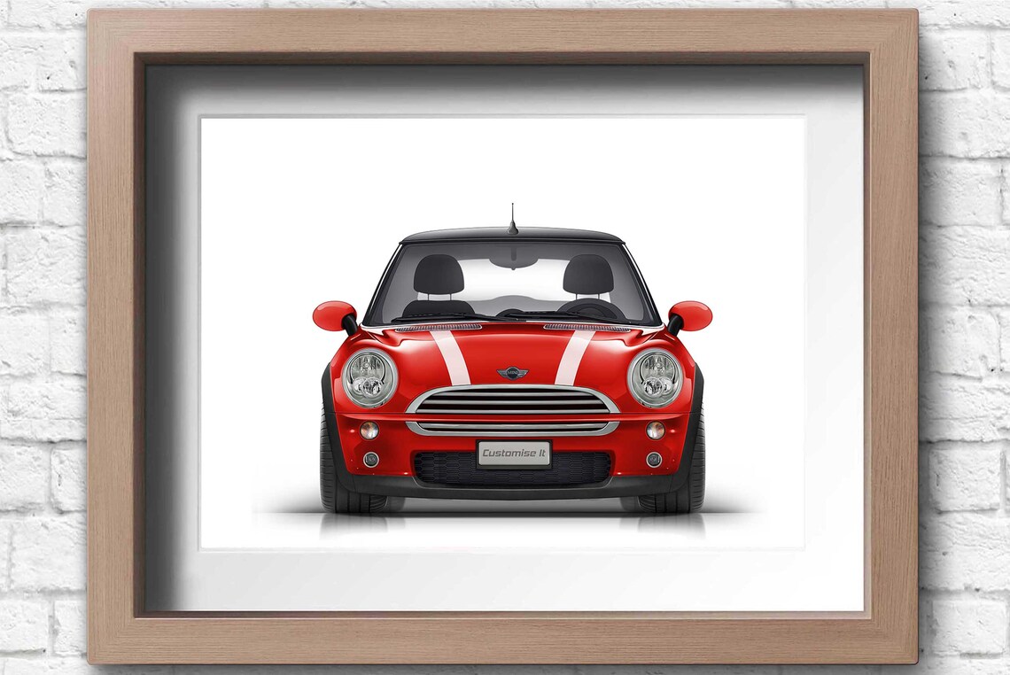 Personalised Mini Cooper S (R50) JCW Print, Handmade Artwork Print on ...