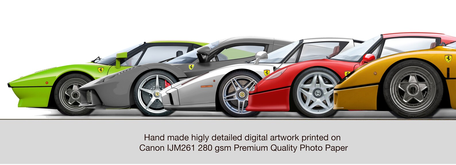 Ferrari Evolution Print Gift for Car Lovers Handmade Digital Artwork ...