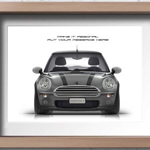 Personalised Mini Cooper S (R50) JCW Print, Handmade Artwork Print on ...