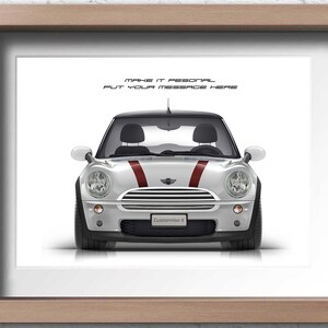 Personalised Mini Cooper S (R50) JCW Print, Handmade Artwork Print on ...