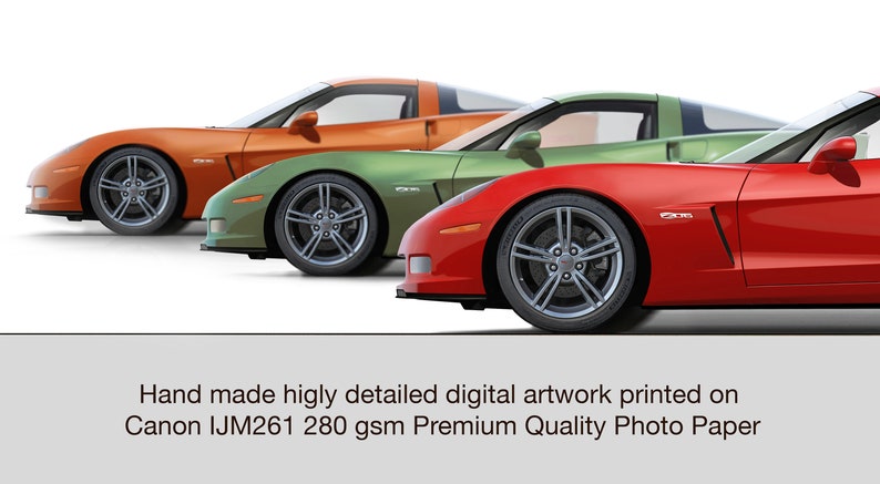Chevrolet Corvette C6 Personalise Poster for Car Lovers / Hand Made Art ...