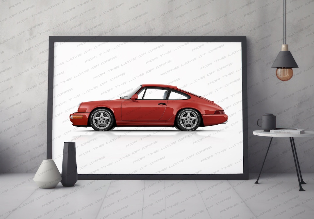 Personalise Porsche 911 / 964 Poster for Car Lovers, Handmade Artwork ...