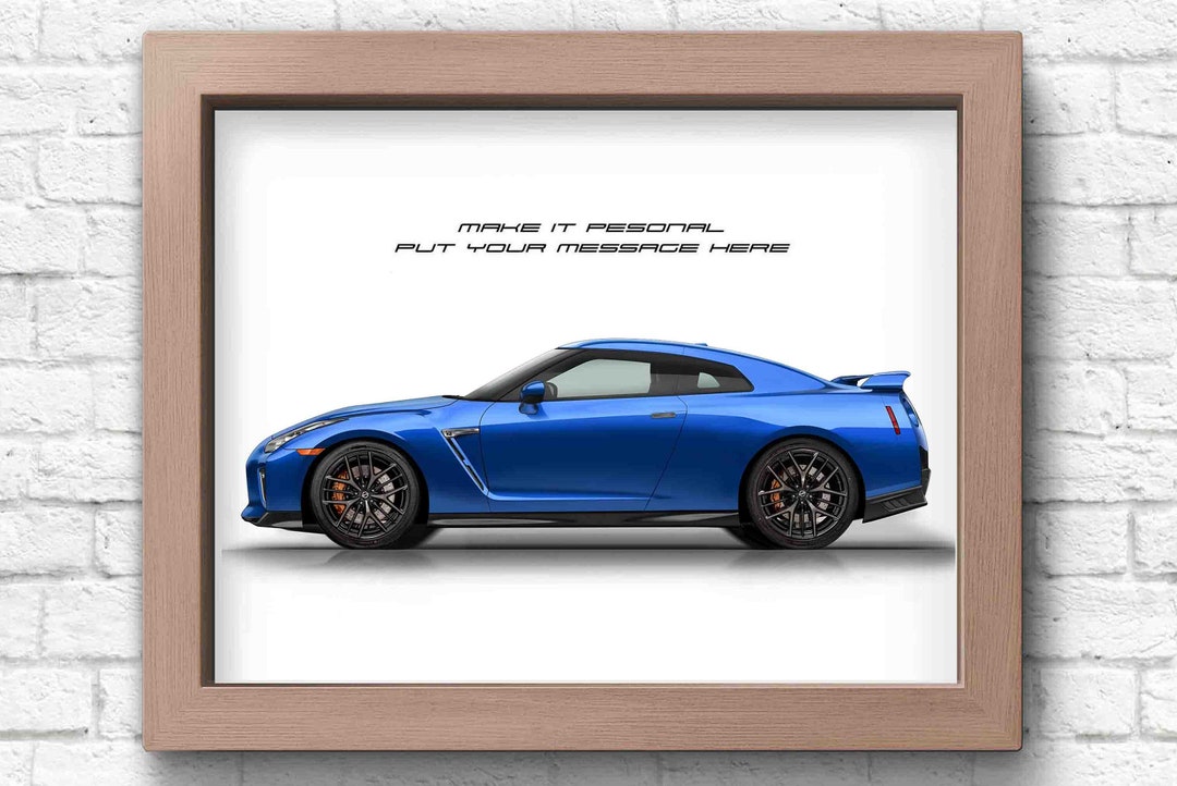 Personalisable Nissan Skyline GTR R35 Poster, Gift for Car Lovers ...