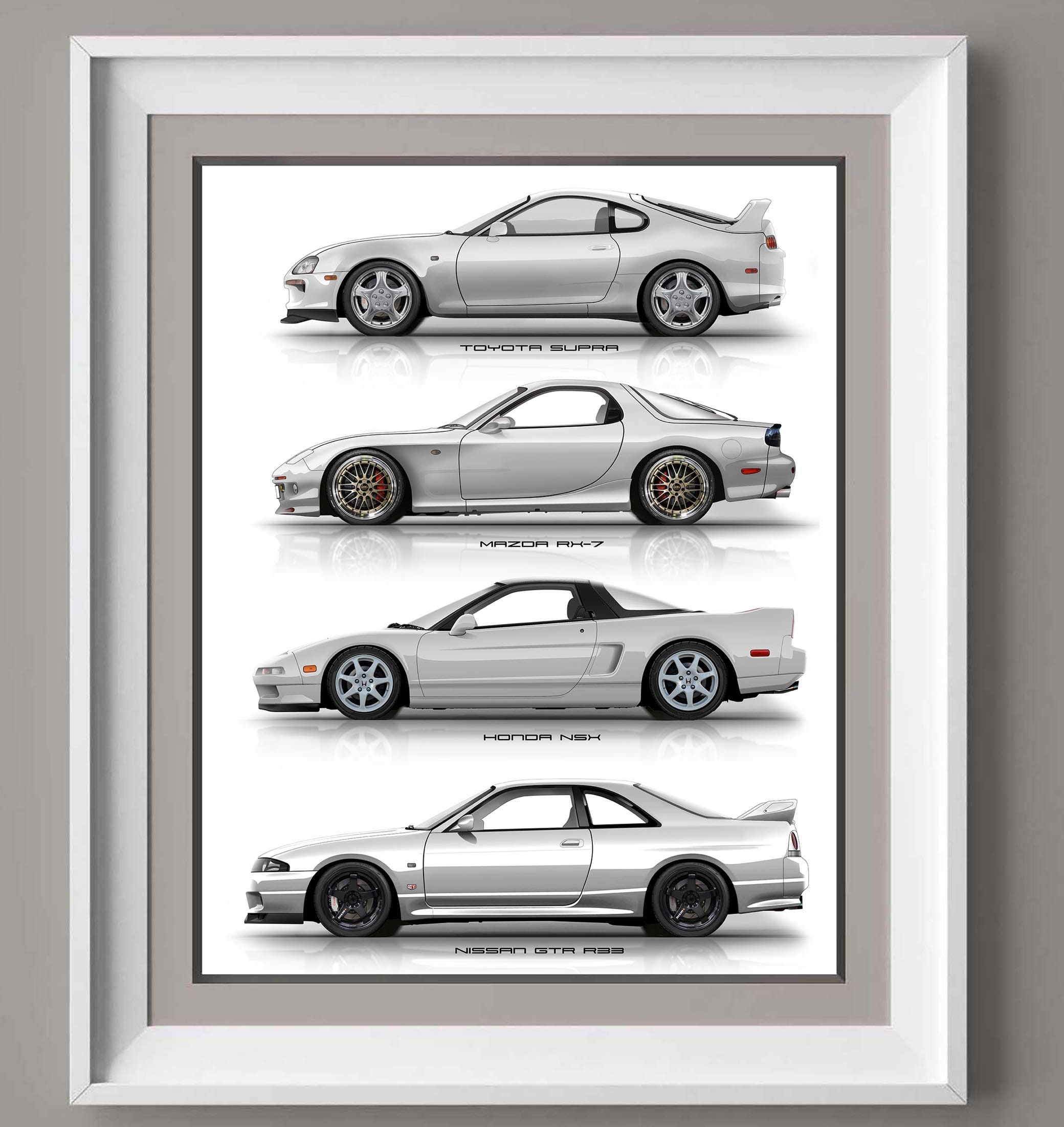 Toyota Supra Nissan GTR Mazda RX 7 Honda NSX Poster Gift - Etsy UK