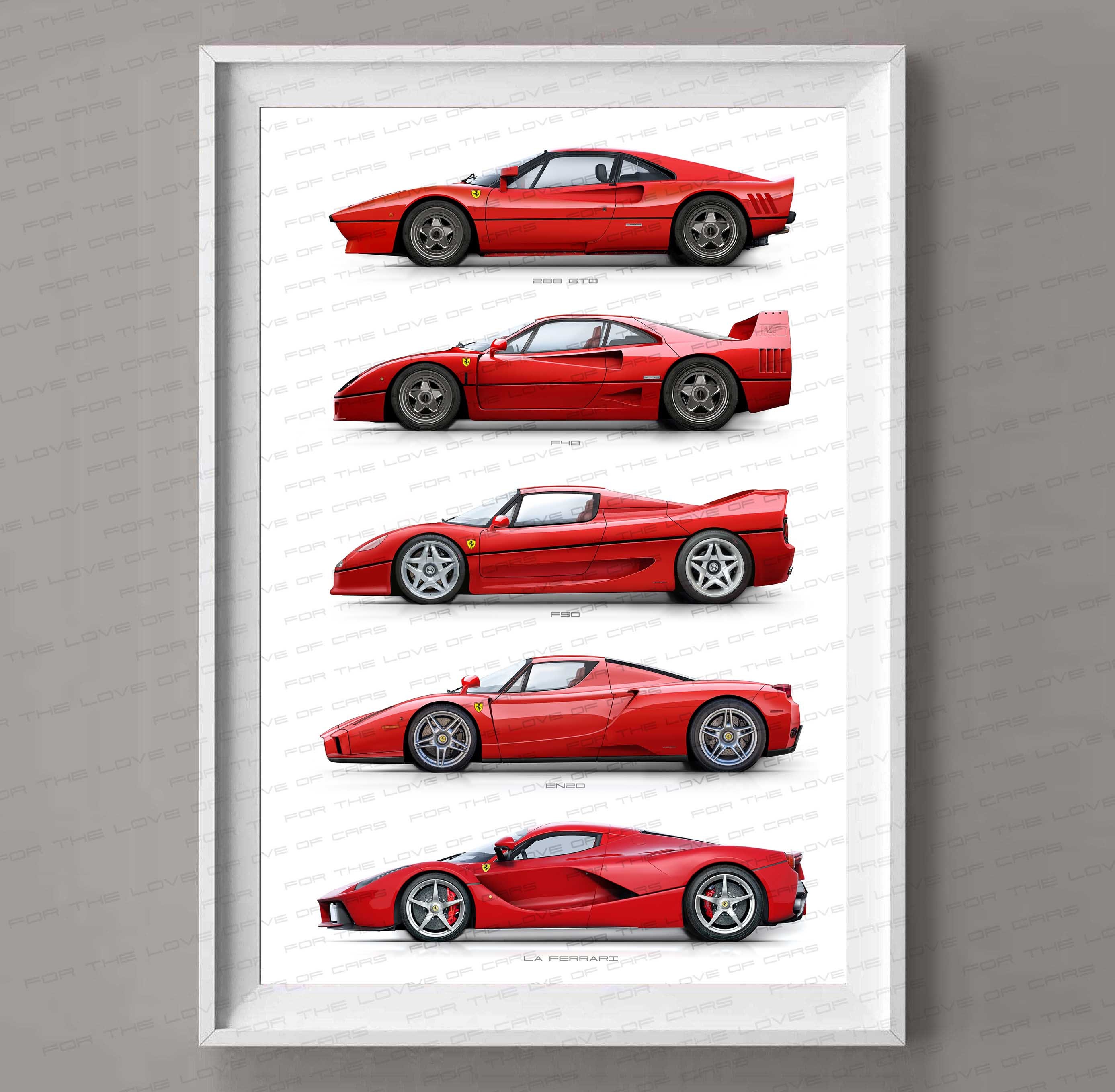 Ferrari Evolution Print Gift for Car Lovers Handmade Digital Artwork ...