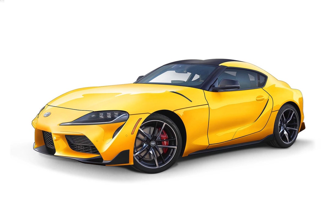 Personalised Toyota Supra Print for Car Lovers, Handmade Artwork Print ...