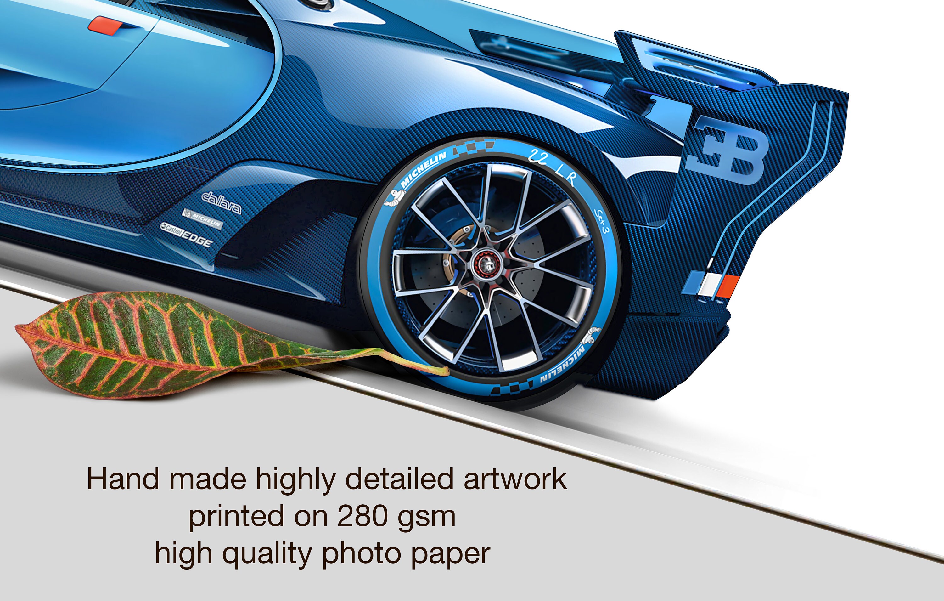 Bugatti GT Personalise Poster for Car Lovers / Hand Made Art Work Print ...