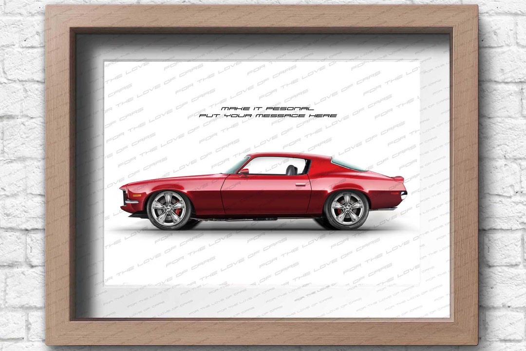 Personalisable 1970 Chevrolet Camaro Poster for Car Lovers / Hand Made ...