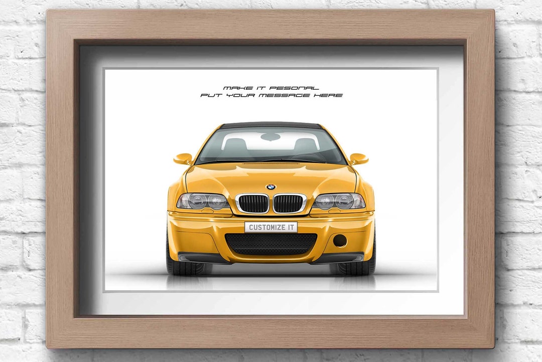 Personalise Print for Car Lovers BMW M3 (E46) Handmade Artwork Print on ...