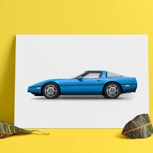 Chevrolet Corvette C4 Personalise Poster for Car Lovers / Hand Made Art ...