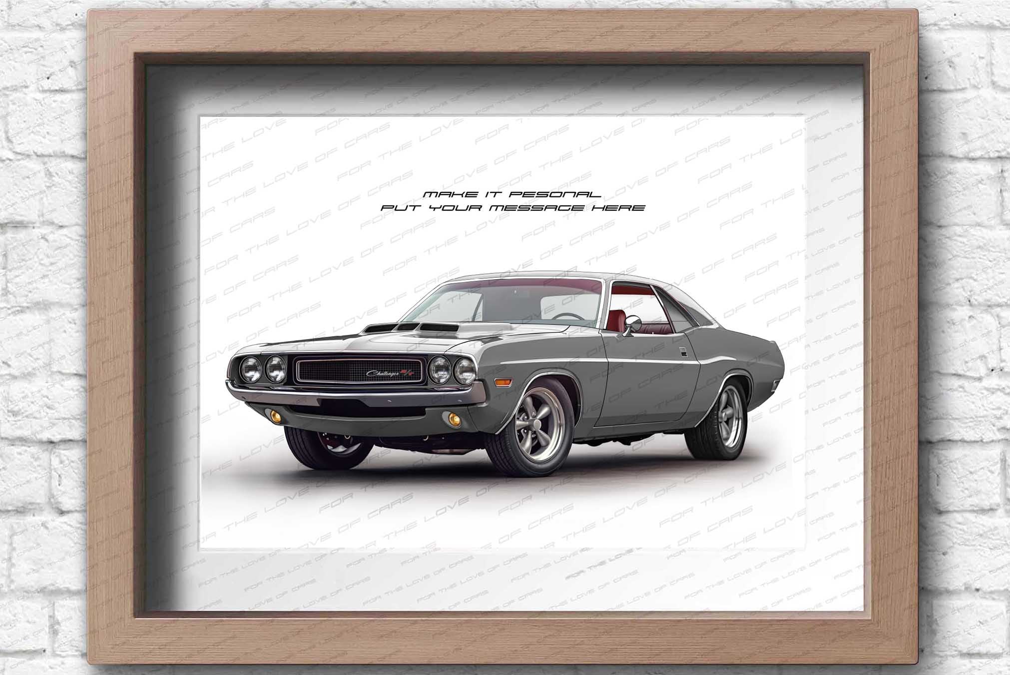 1969 Dodge Challenger RT Poster for Car Lovers / Hand Made Art Work ...