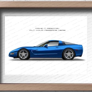 Chevrolet Corvette C5 Personalise Poster for Car Lovers / Hand Made Art ...
