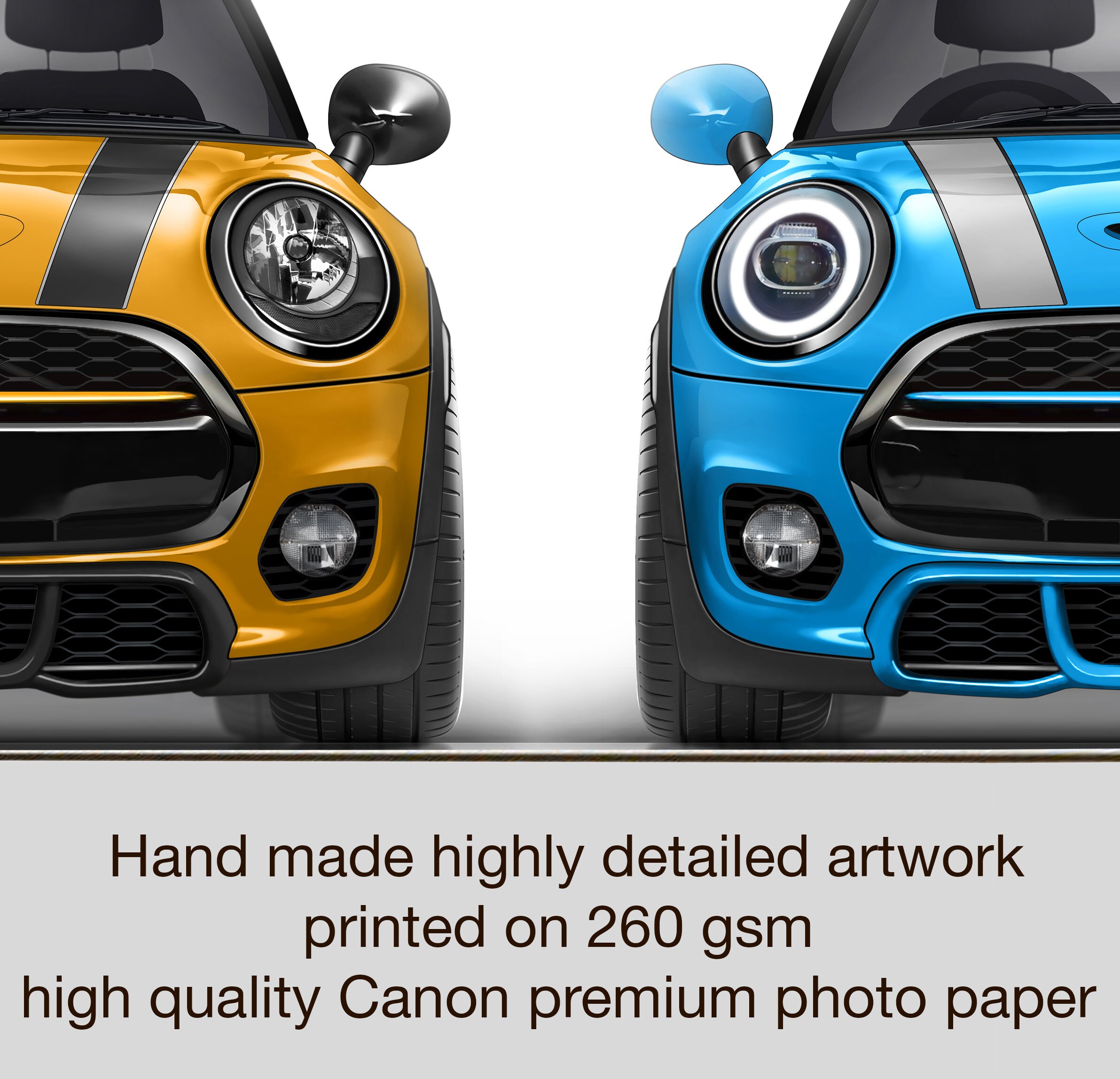 Personalised Mini Cooper S (f56) JCW Print, Handmade Artwork Print on ...