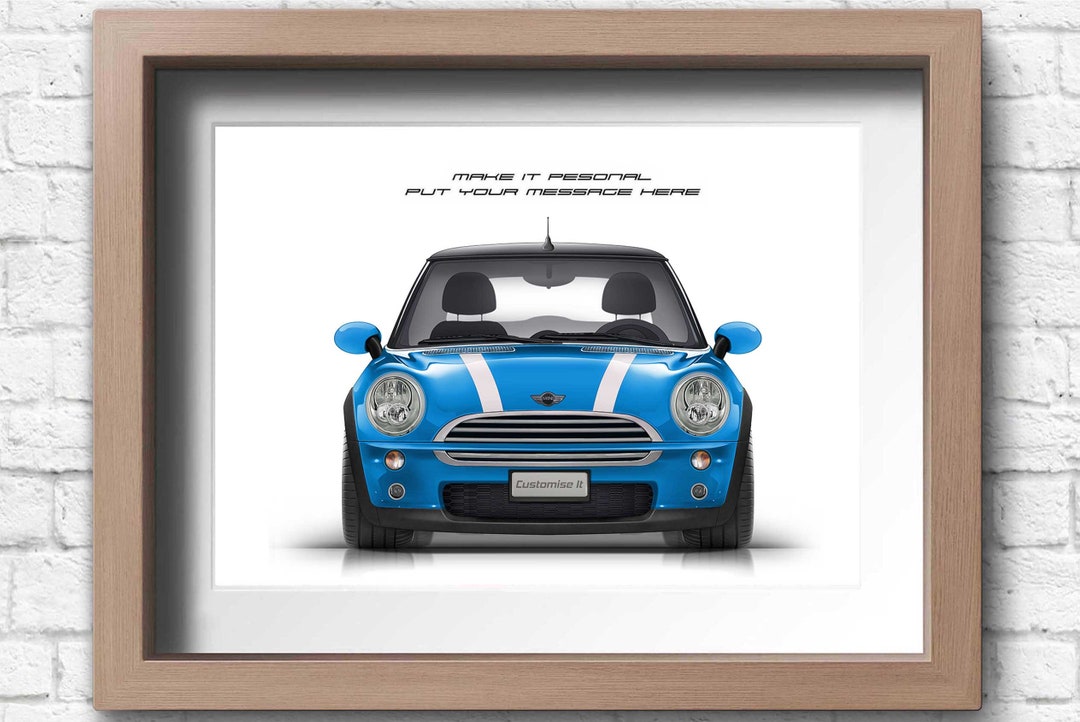 Personalised Mini Cooper S (R50) JCW Print, Handmade Artwork Print on ...