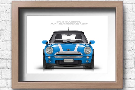 Personalised Mini Cooper S R50 JCW Print handmade artwork | Etsy