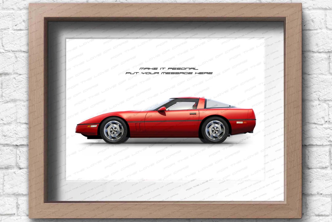 Chevrolet Corvette C4 Personalise Poster for Car Lovers / Hand Made Art ...