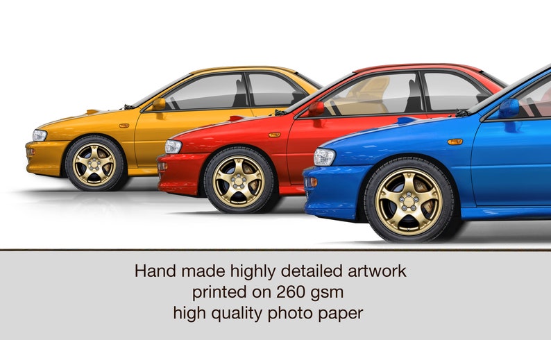 Subaru Impreza WRC STI Generation 1 Coupe Personalisable Poster for Car ...