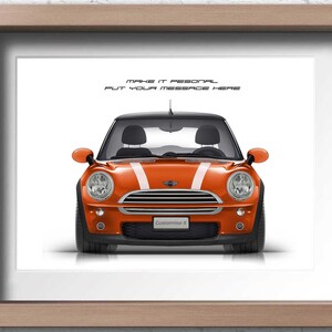Personalised Mini Cooper S (R50) JCW Print, Handmade Artwork Print on ...