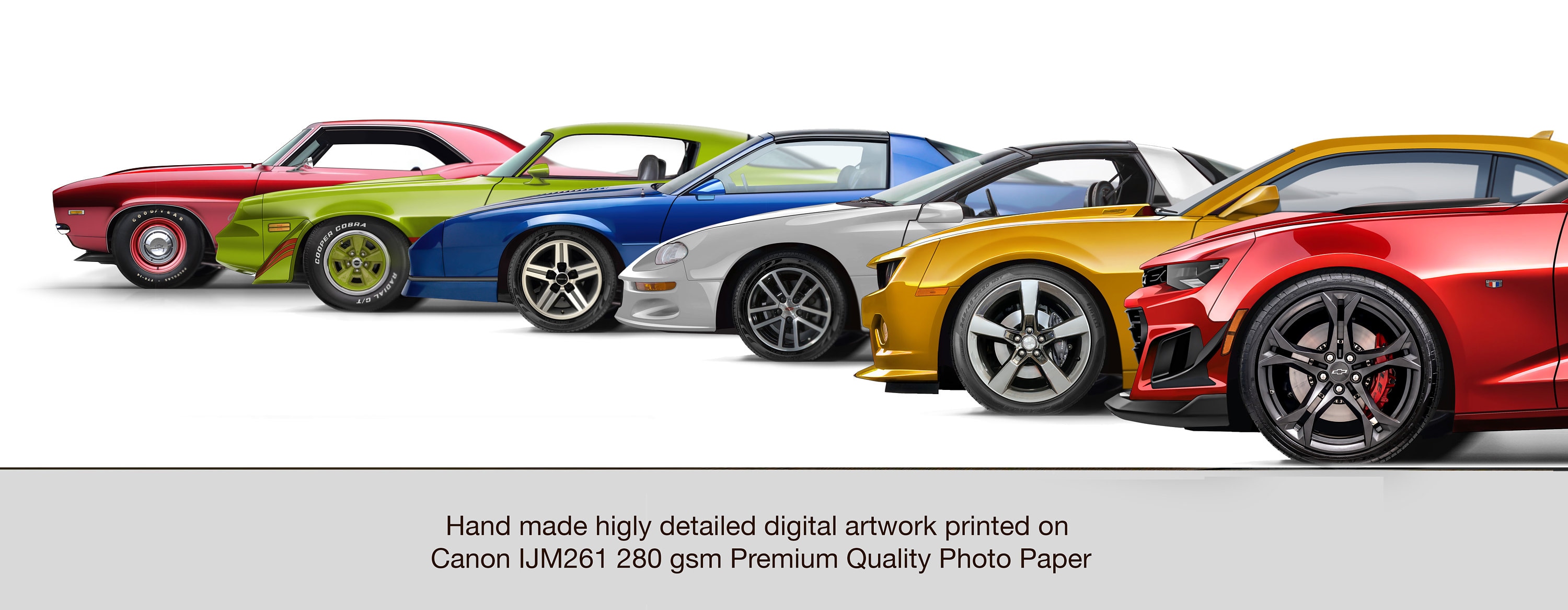 Chevrolet Camaro Generations Gift for Car Lovers Handmade Artwork Print ...