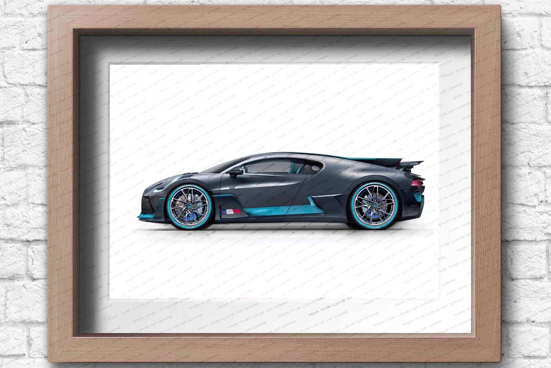 Bugatti Divo Personalise Poster for Car Lovers / Hand Made Art Work ...