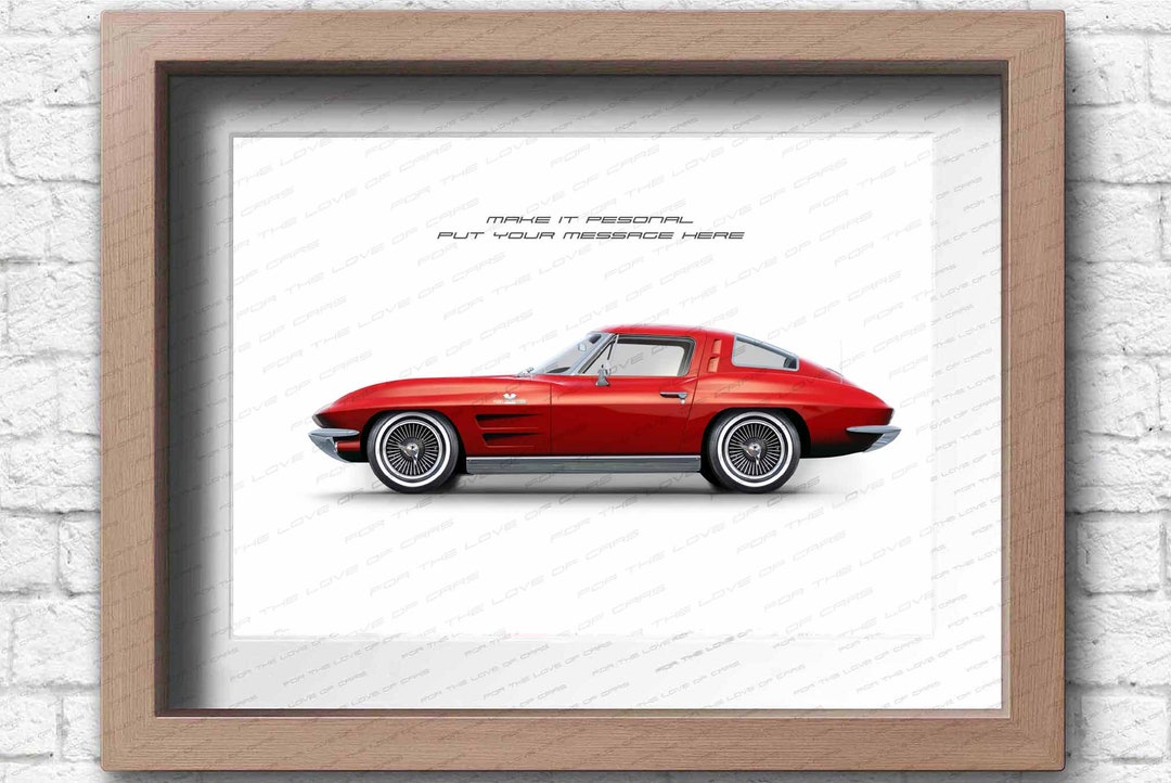 Chevrolet Corvette C2 Personalise Poster for Car Lovers / Hand Made Art ...