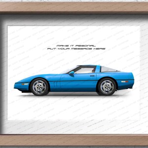 Chevrolet Corvette C4 Personalise Poster for Car Lovers / Hand Made Art ...