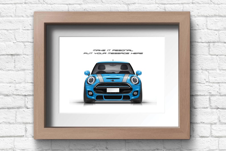 Personalised Mini Cooper S (f56) JCW Print, Handmade Artwork Print on ...