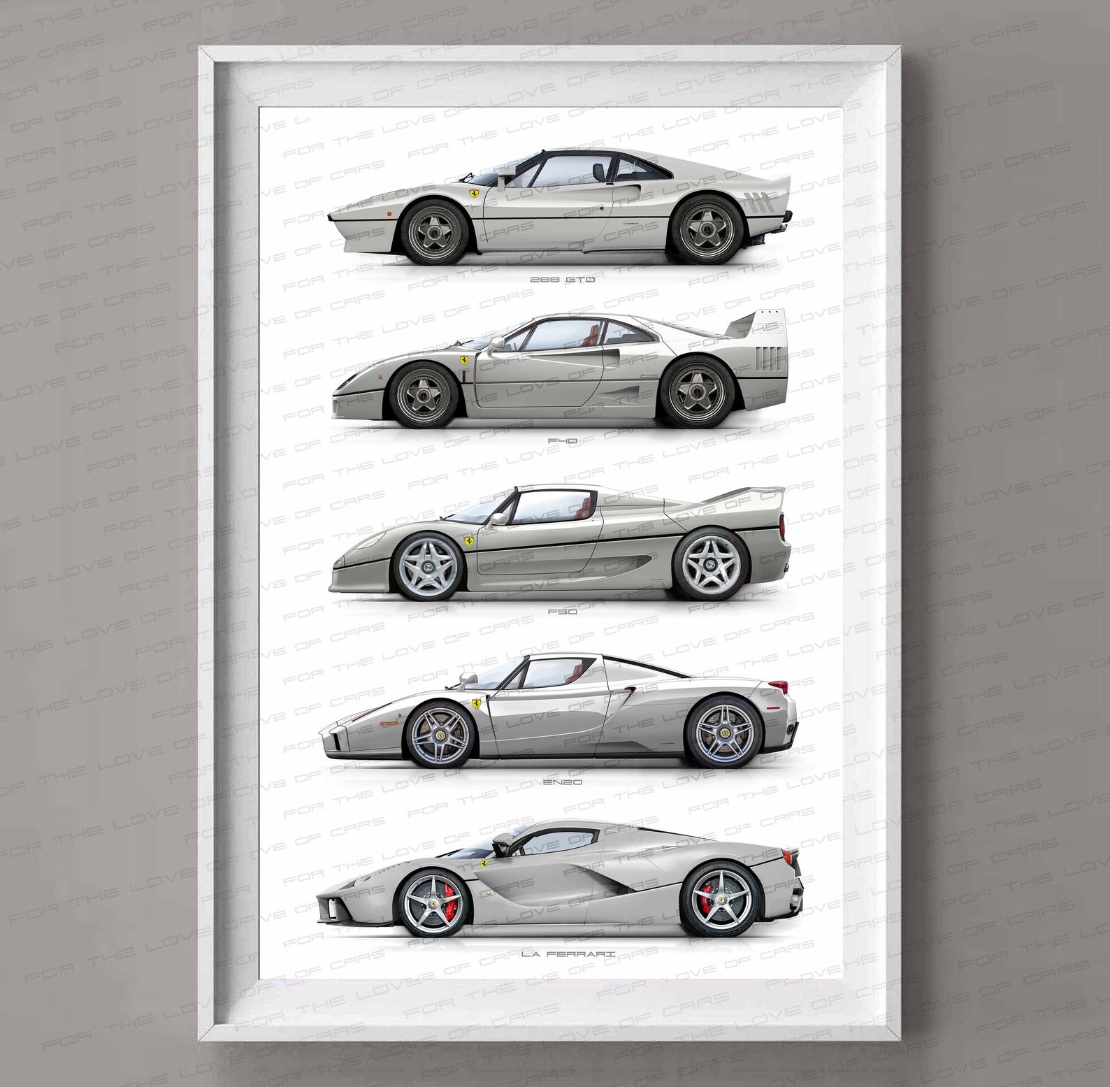 Ferrari Evolution Print Gift for Car Lovers Handmade Digital Artwork ...