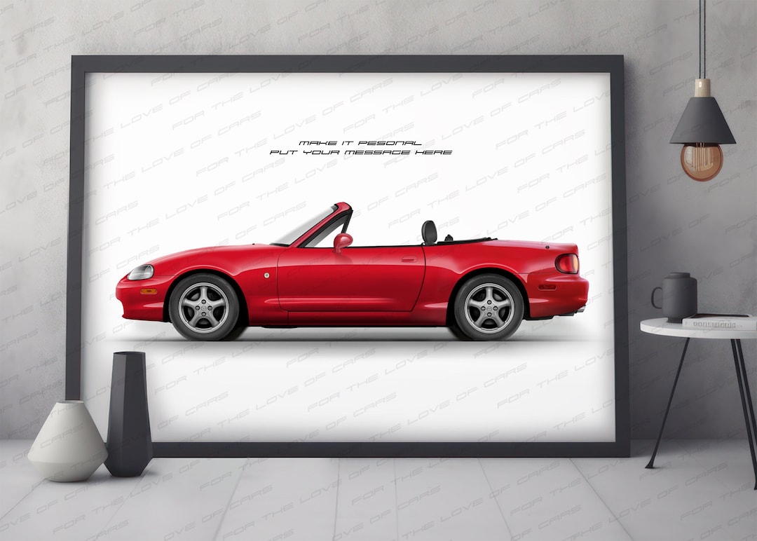 Personalisable Mazda MX 5 MK2 Miata (NB) Poster, Gift for Car Lovers ...
