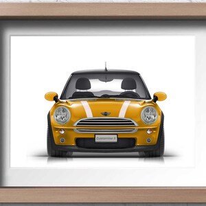 Personalised Mini Cooper S (R50) JCW Print, Handmade Artwork Print on ...