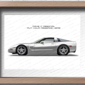 Chevrolet Corvette C5 Personalise Poster for Car Lovers / Hand Made Art ...