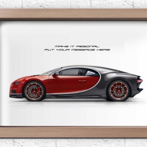 Bugatti Chiron Personalise Poster for Car Lovers / Hand Made Art Work ...