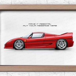 Ferrari F50 Personalise Poster for Car Lovers / Hand Made Art Work ...