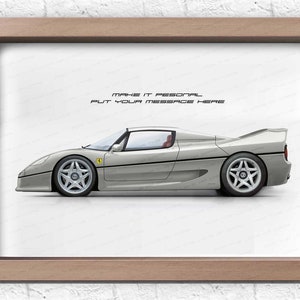 Ferrari F50 Personalise Poster for Car Lovers / Hand Made Art Work ...
