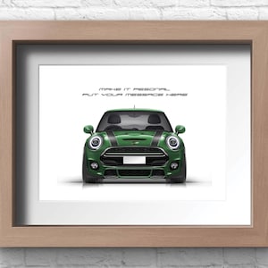Personalised Mini Cooper S (f56) JCW Print, Handmade Artwork Print on ...