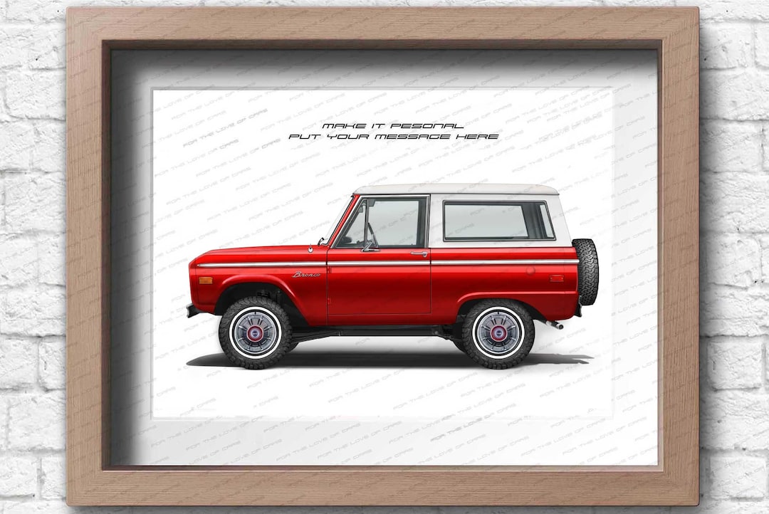 Ford Bronco Personalise Poster Gift for Car Lovers Handmade Artwork ...