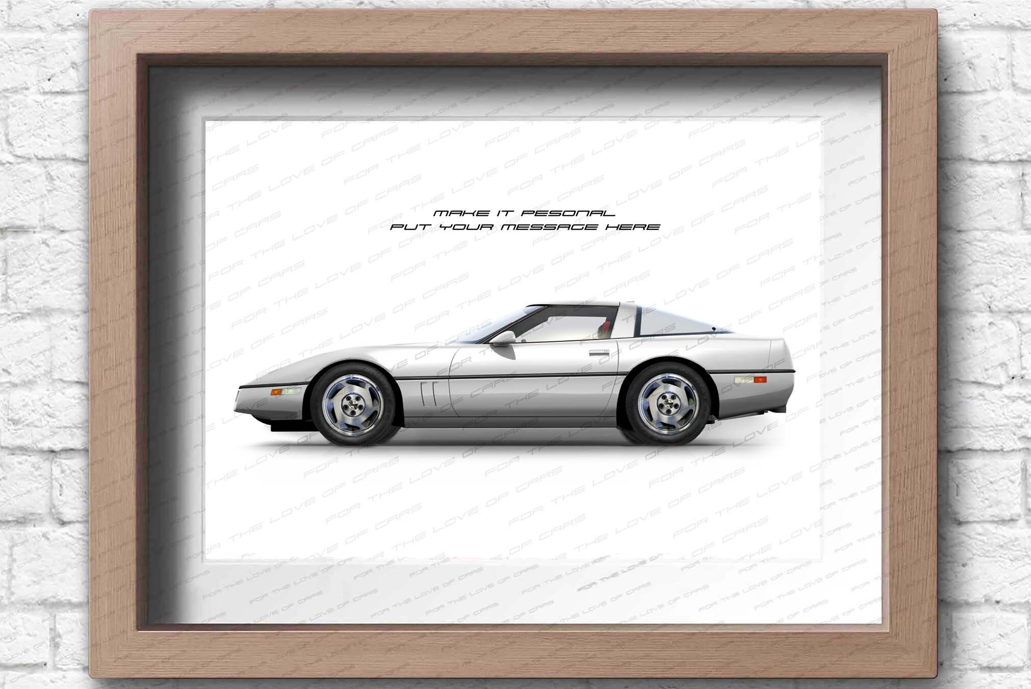 Chevrolet Corvette C4 Personalise Poster for Car Lovers / Hand Made Art ...
