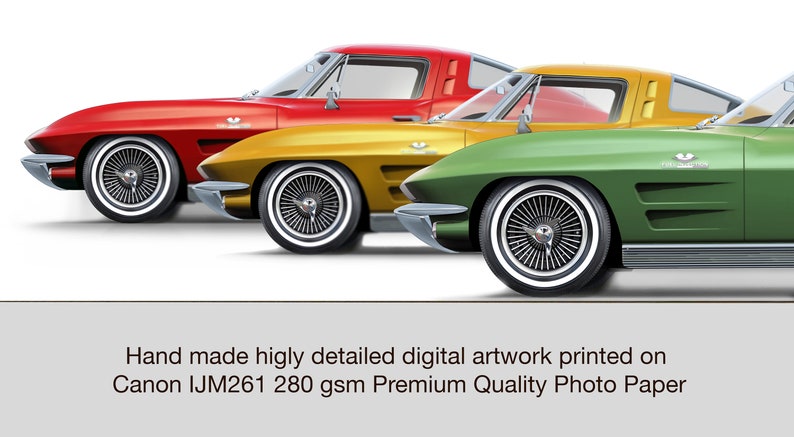 Chevrolet Corvette C2 Personalise Poster for Car Lovers / Hand - Etsy