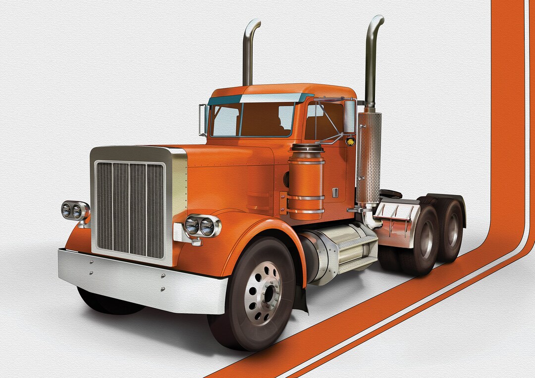 Gift for Car Lovers 79' Peterbilt 359 Handmade Artwork Print on High ...