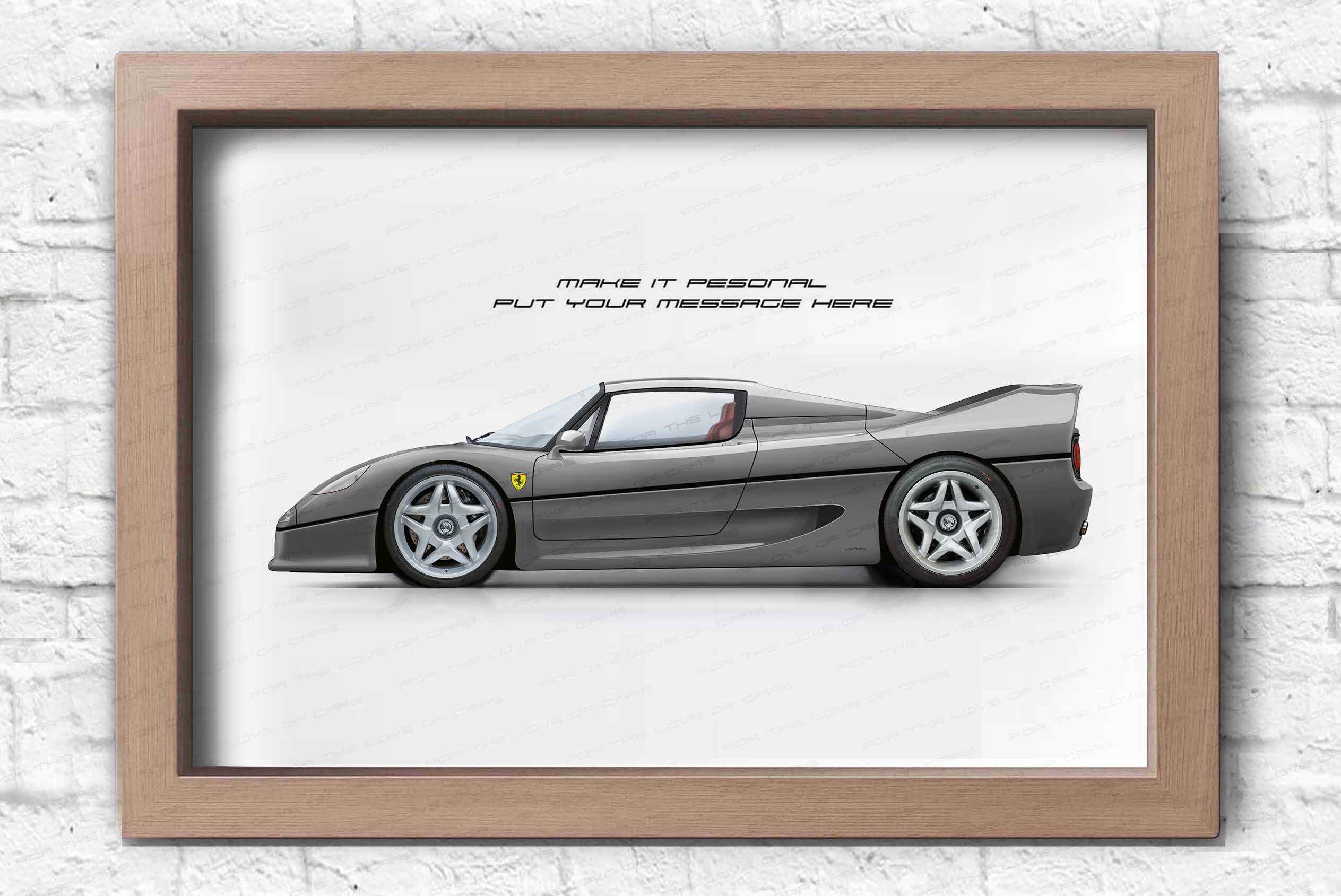 Ferrari F50 Personalise Poster for Car Lovers / Hand Made Art Work ...