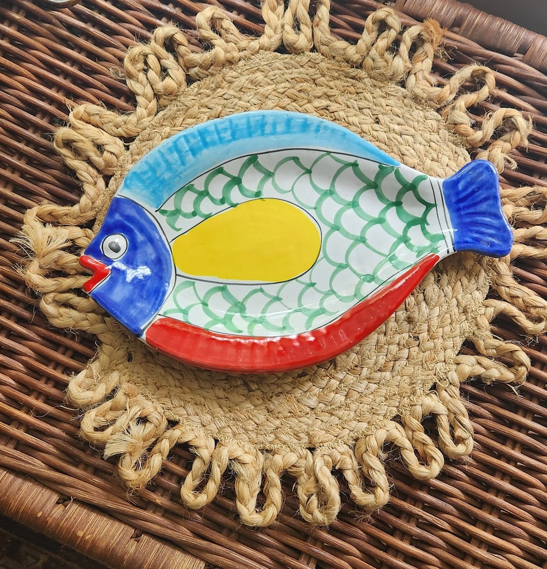 Vintage La Musa Italy Pottery Fish Plate, Handpainted Dish, Fish Decor ...