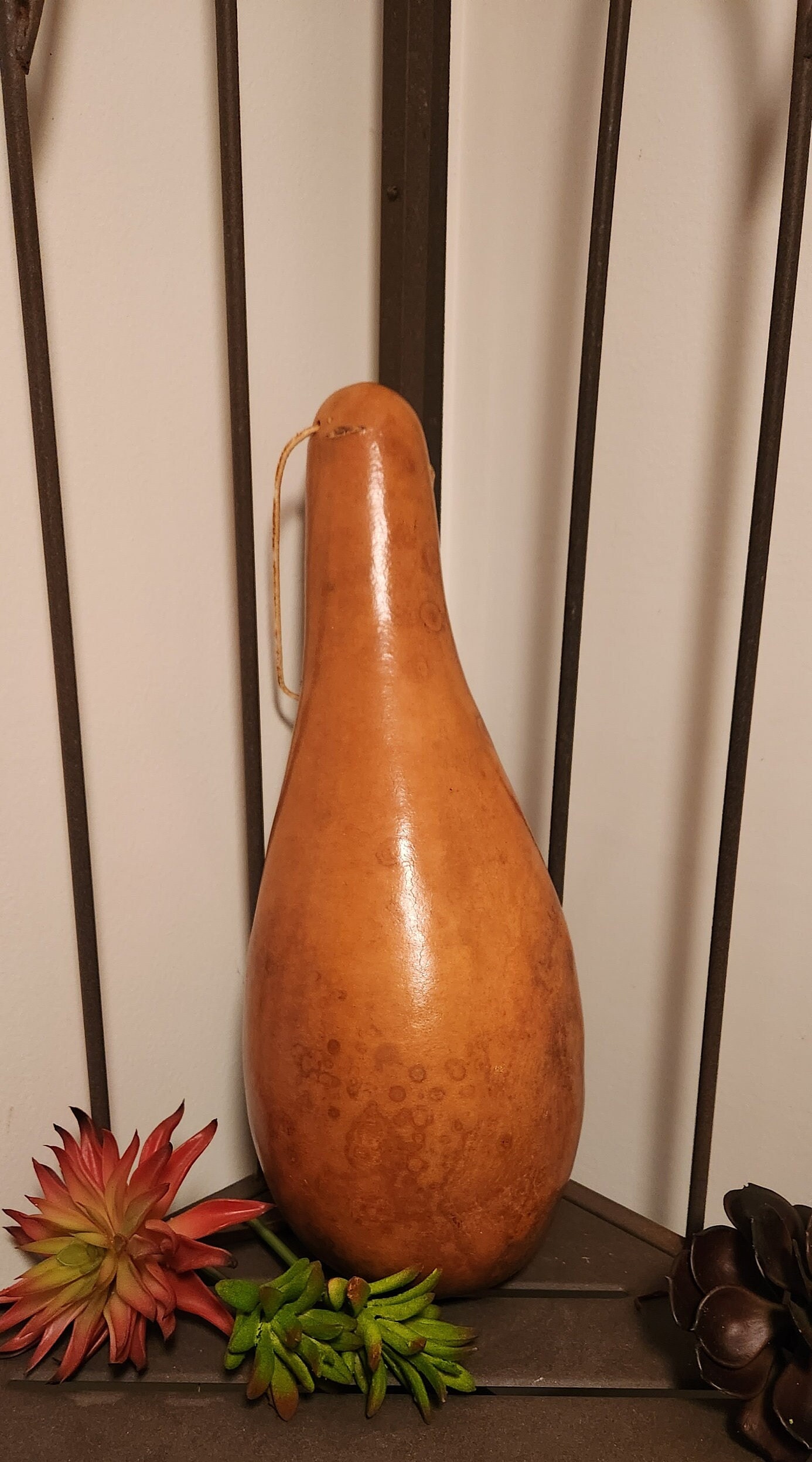 Vintage Handpainted Southwestern Gourd Art, Desert Cactus Gourd, Large ...