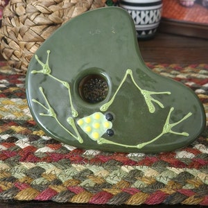 Lanz Russell Frog Flower Frog, Signed Pottery, Floral Ikebana - Etsy