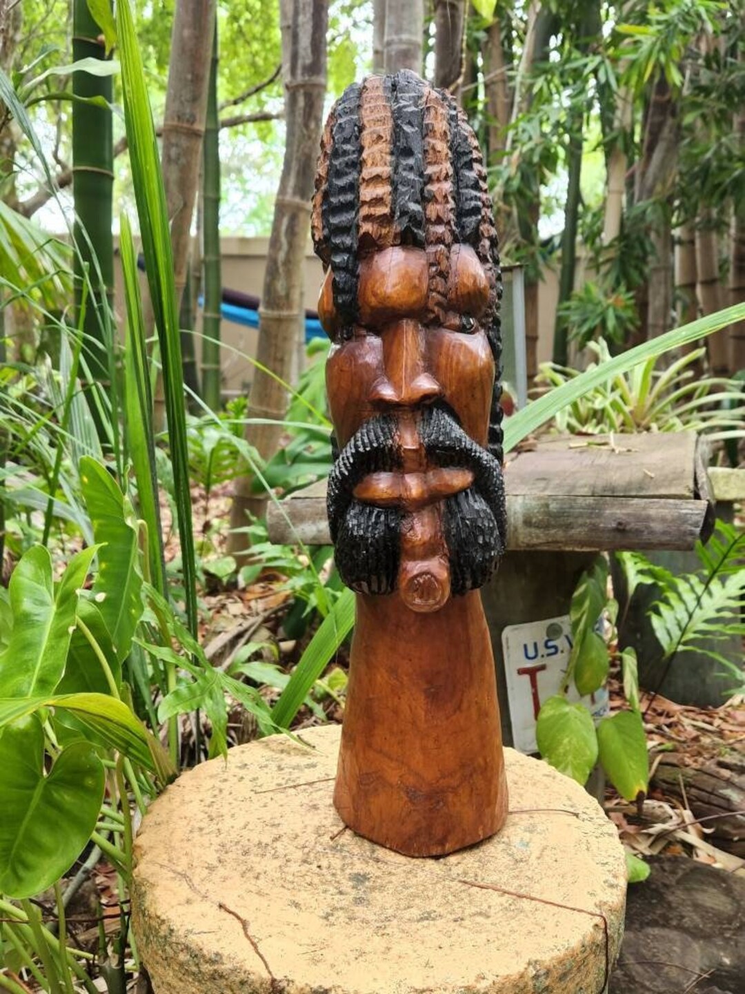 Boho Male Carving, Jamaican African Rastafarian Negro Reggae Bohemian ...